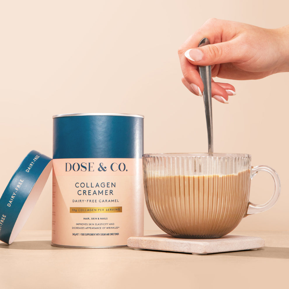 Dairy-Free Collagen Peptide Creamer Caramel | Dose & Co | United Kingdom
